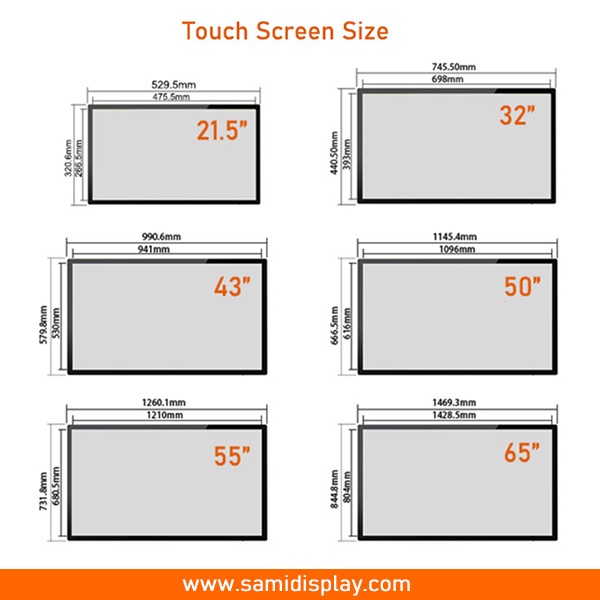 65 inch Horizontal Touch Screen Interactive All In One Pc Kiosk