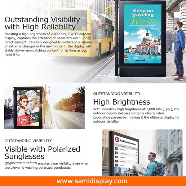 High Brightness 2500 Nits Floor Stand Outdoor Digital Kiosk