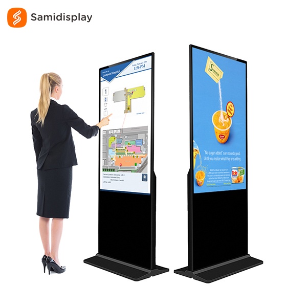 Floor Stand Vertical Lcd Touch Screen Signage Display