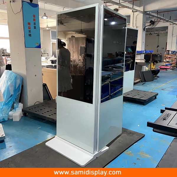 freestanding double-sided lcd advertising signage display kiosk