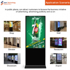 Floor Stand Vertical Lcd Touch Screen Signage Display