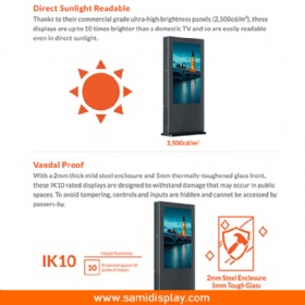 Floor Standing 55 Inch Outdoor Digital Signage Display